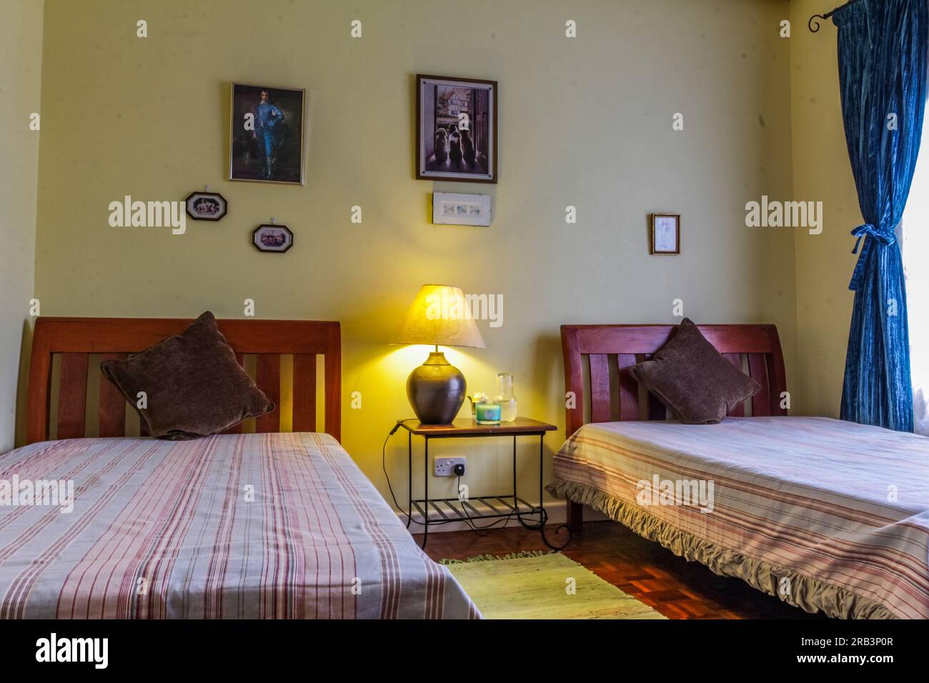 Kenyan Interiors Indoors Bedroom Bed Setup Sheets Details Architectural Stock Photo - Alamy