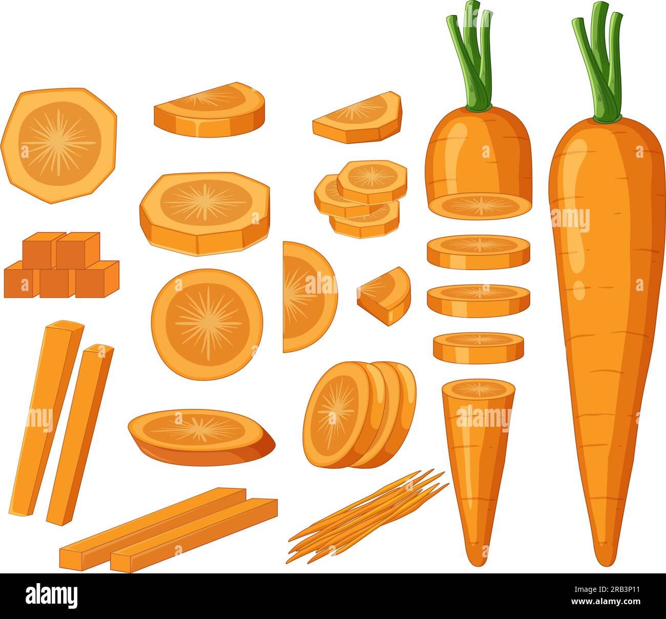 Chopped carrot whole Stock Vector Images - Alamy