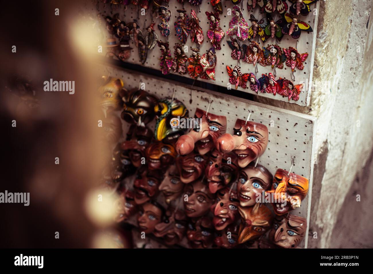 comical strange souvenirs in street side shop in peru Stock Photo - Alamy