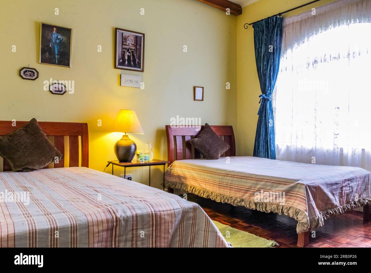Kenyan Interiors Indoors Bedroom Bed Setup Sheets Details Architectural Stock Photo - Alamy