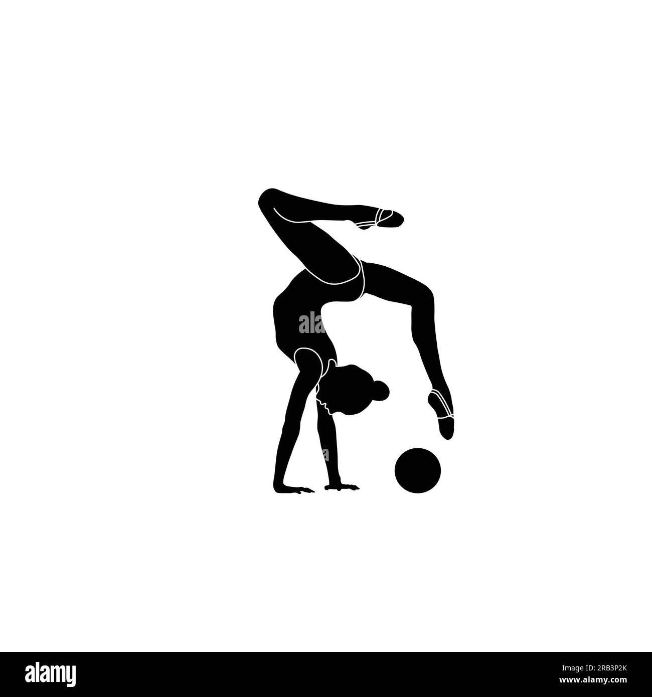 Ball Rhythmic Gymnastics flat sihouette vector. Rhythmic Gymnastics ...