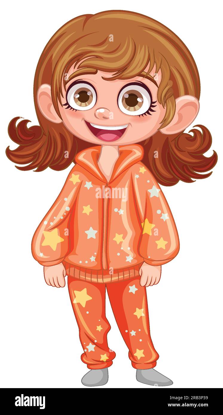 Cute cartoon character in pajamas illustration Stock Vector Image & Art ...