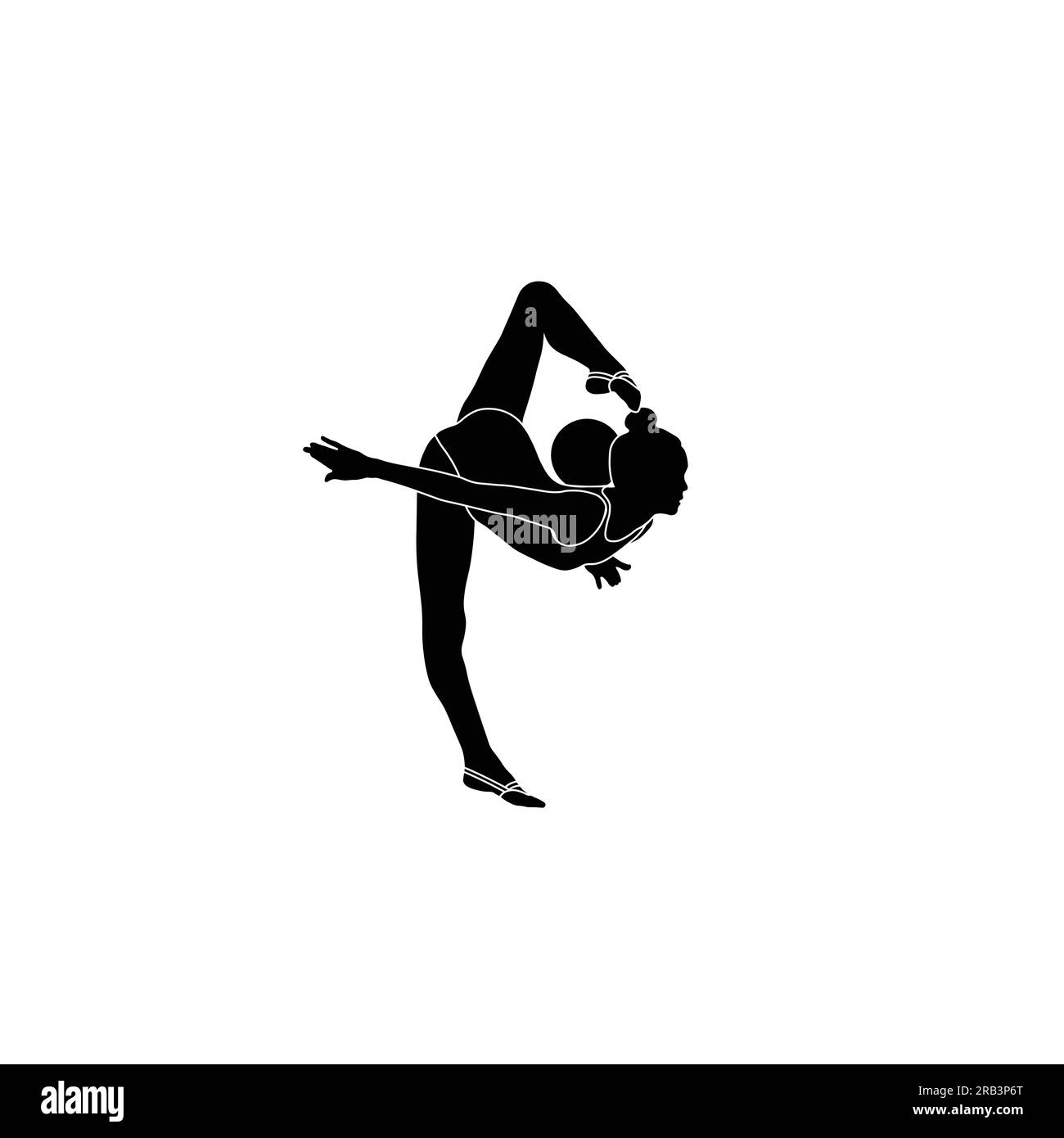 Ball Rhythmic Gymnastics flat sihouette vector. Rhythmic Gymnastics ...