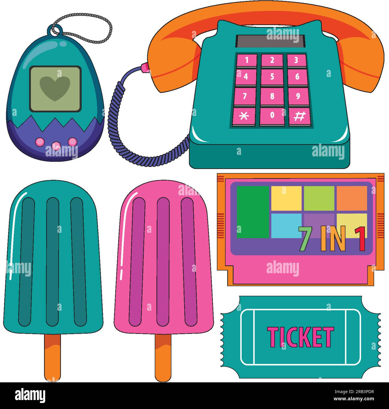Set of retro object illustration Stock Vector Image & Art - Alamy