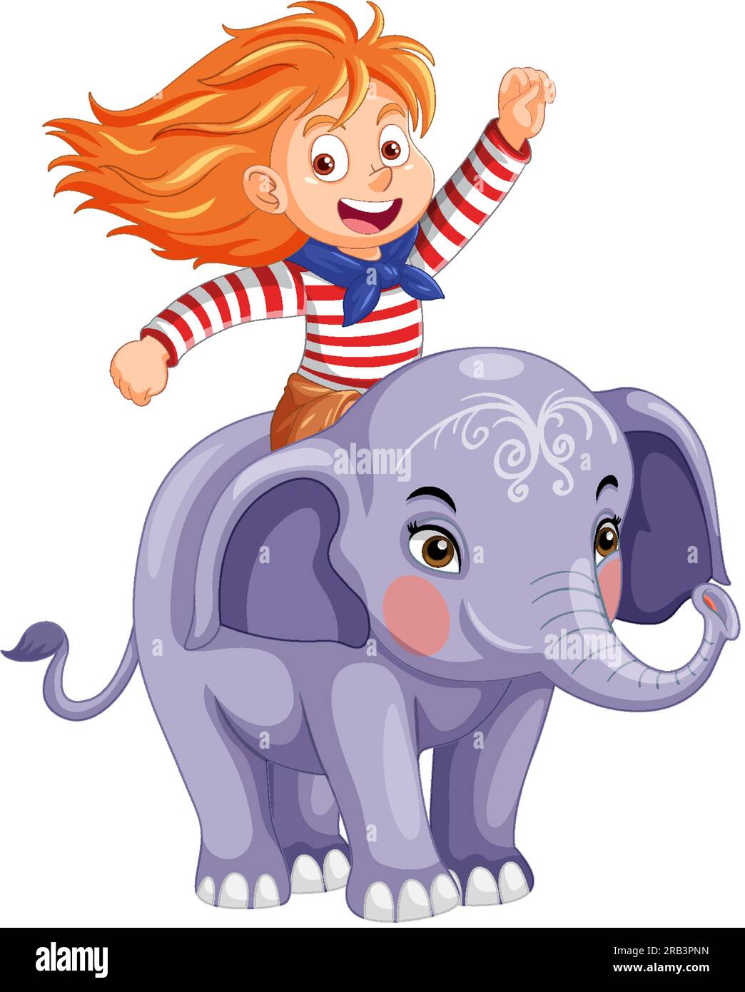 Girl riding an elephant Stock Vector Images - Alamy