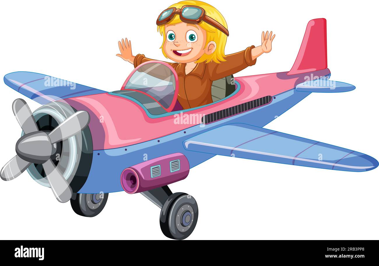 Female pilot flying jet plane illustration Stock Vector Image & Art - Alamy
