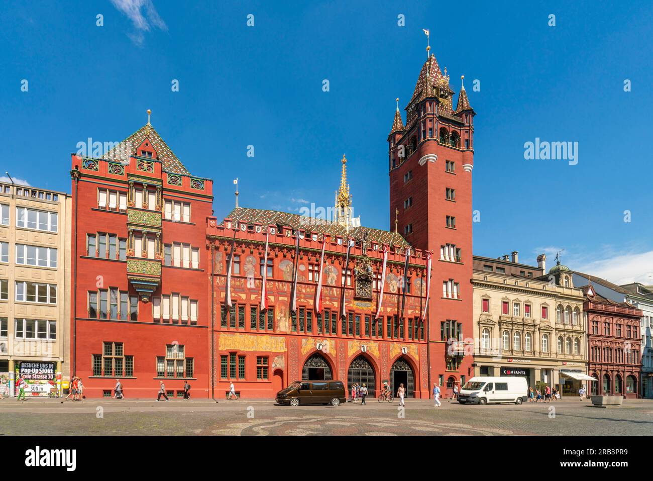 City hall of Basel with blue sky, Switzerland Stock Photo - Alamy