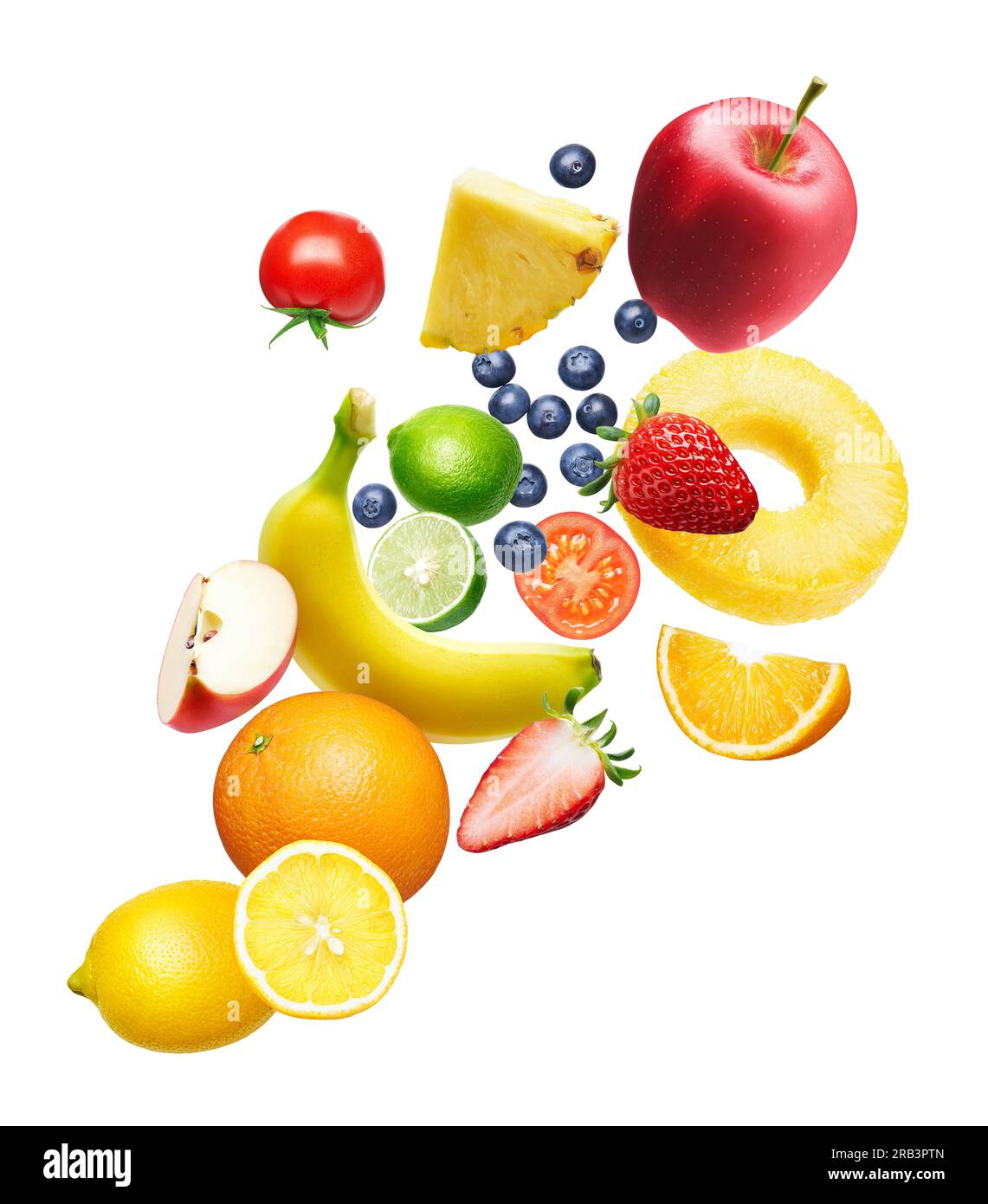 Various type of fruits isolated on white background Stock Photo - Alamy
