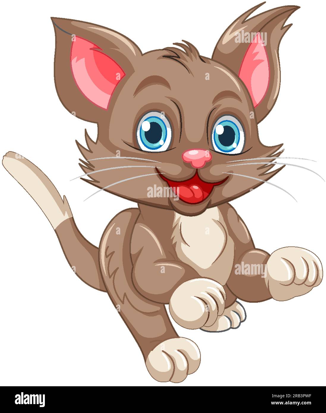 Cute brown cat cartoon character illustration Stock Vector Image & Art ...