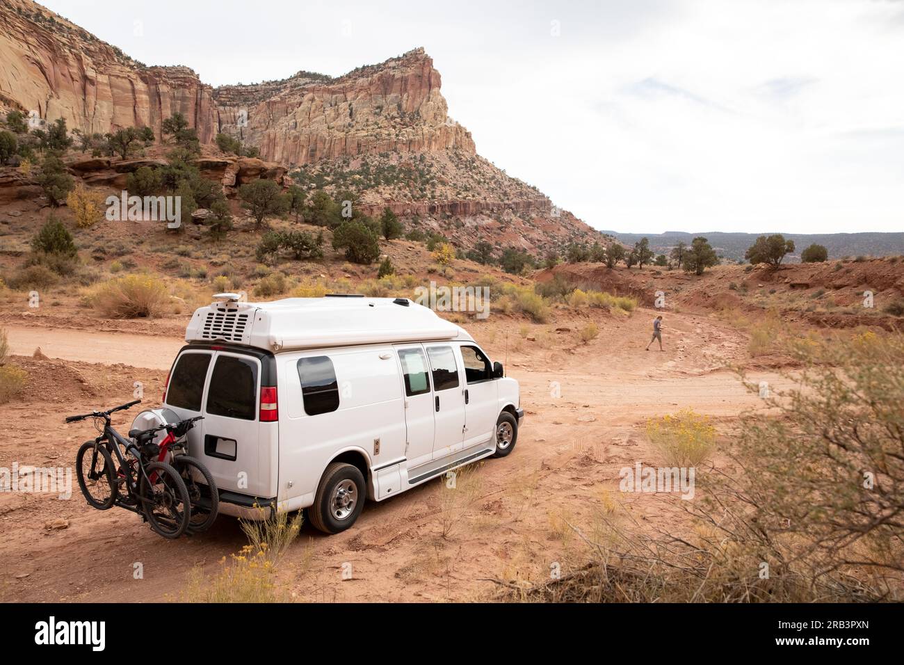adventure van with bikes in the middle of Capital Reef National Park ...
