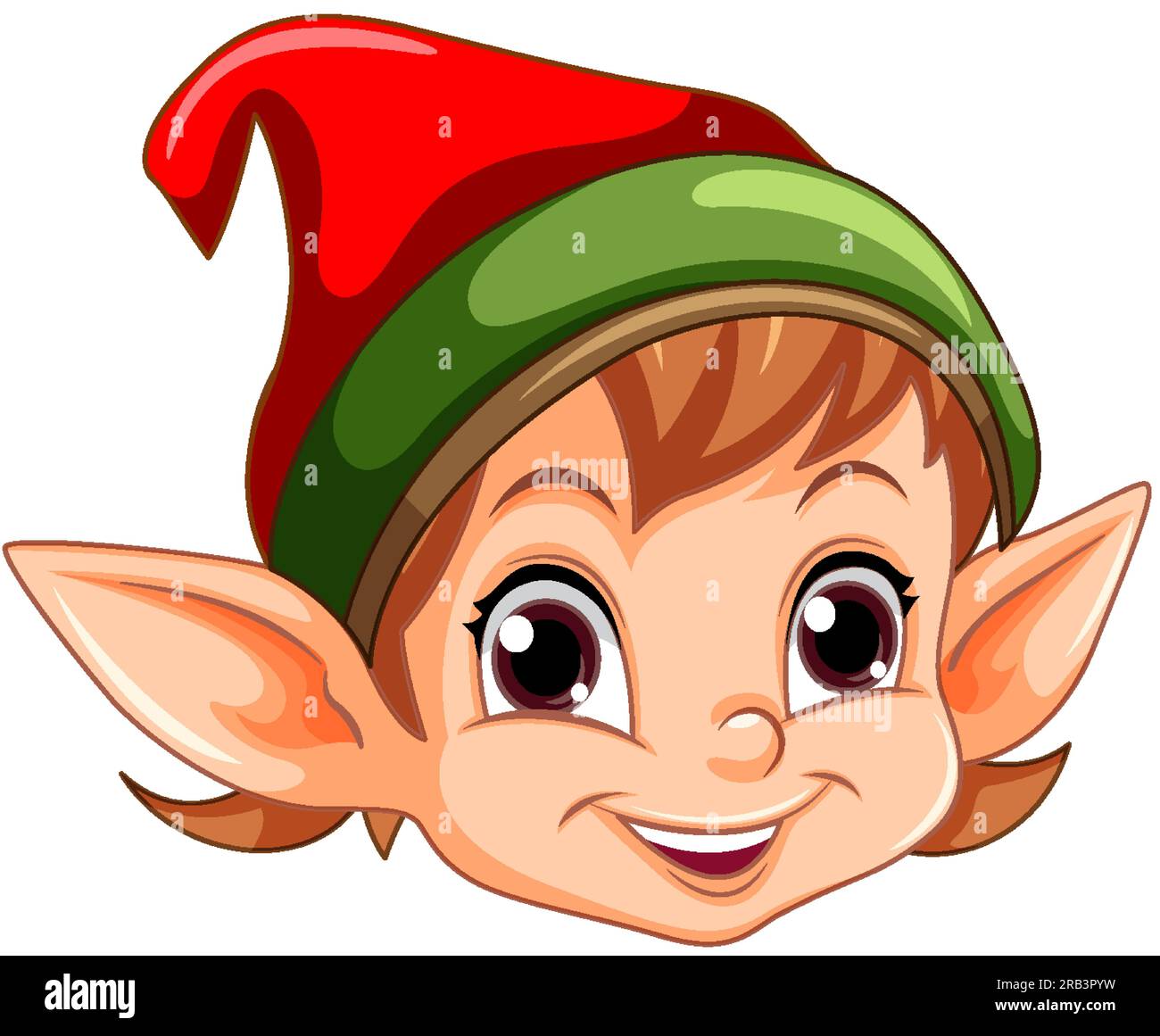 Cute Elf Head Cartoon Character illustration Stock Vector Image & Art ...