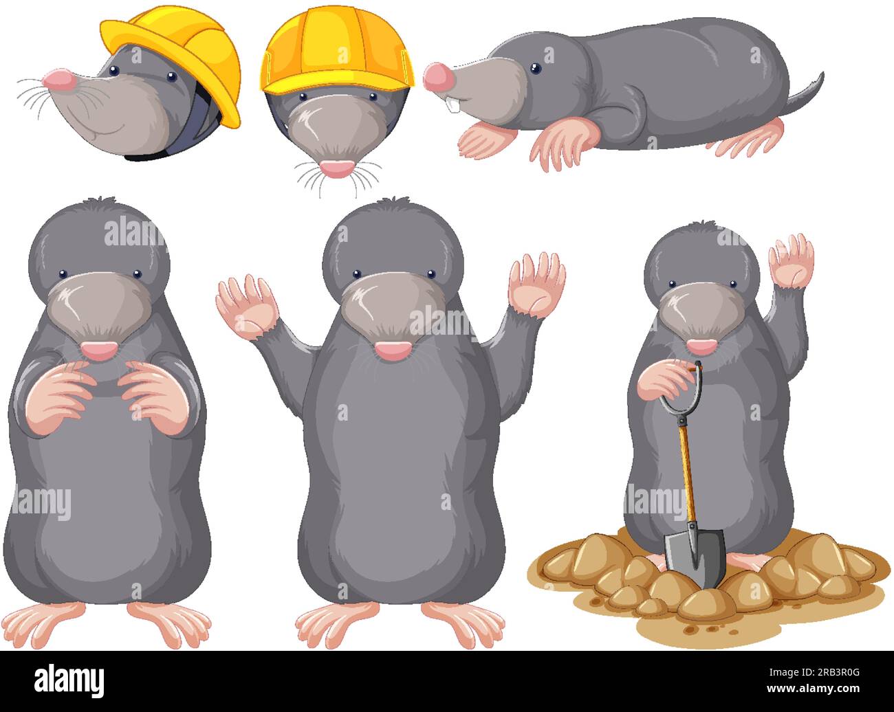 Set of moles cartoon character illustration Stock Vector Image & Art - Alamy