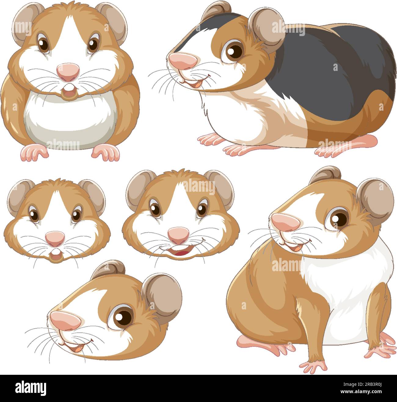 Set of hamster rodents cartoon character illustration Stock Vector ...