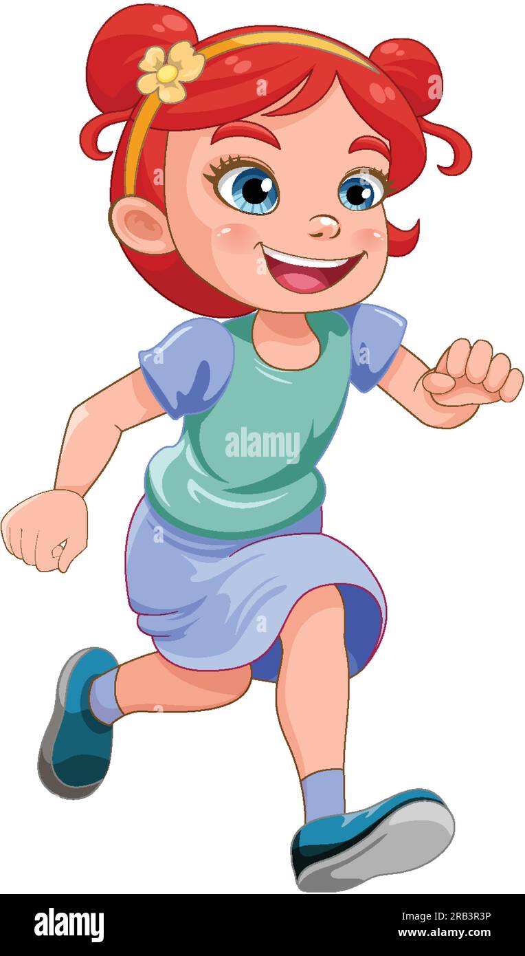 Running girl cartoon character illustration Stock Vector Image & Art ...