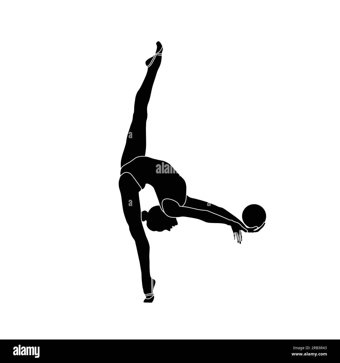 Ball Rhythmic Gymnastics flat sihouette vector. Rhythmic Gymnastics ...
