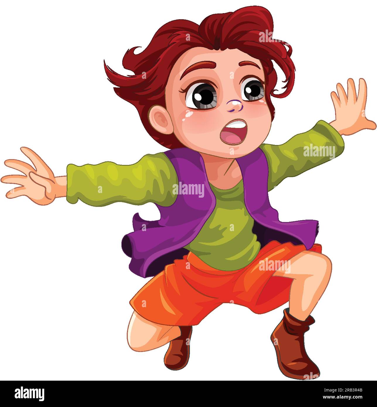 Jumping girl cartoon character illustration Stock Vector Image & Art ...