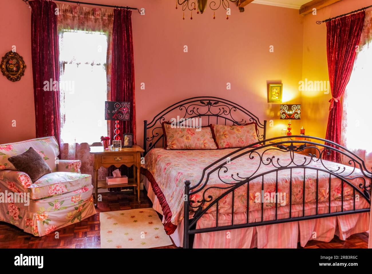 Kenyan Interiors Indoors Bedroom Bed Setup Sheets Details Architectural Stock Photo - Alamy