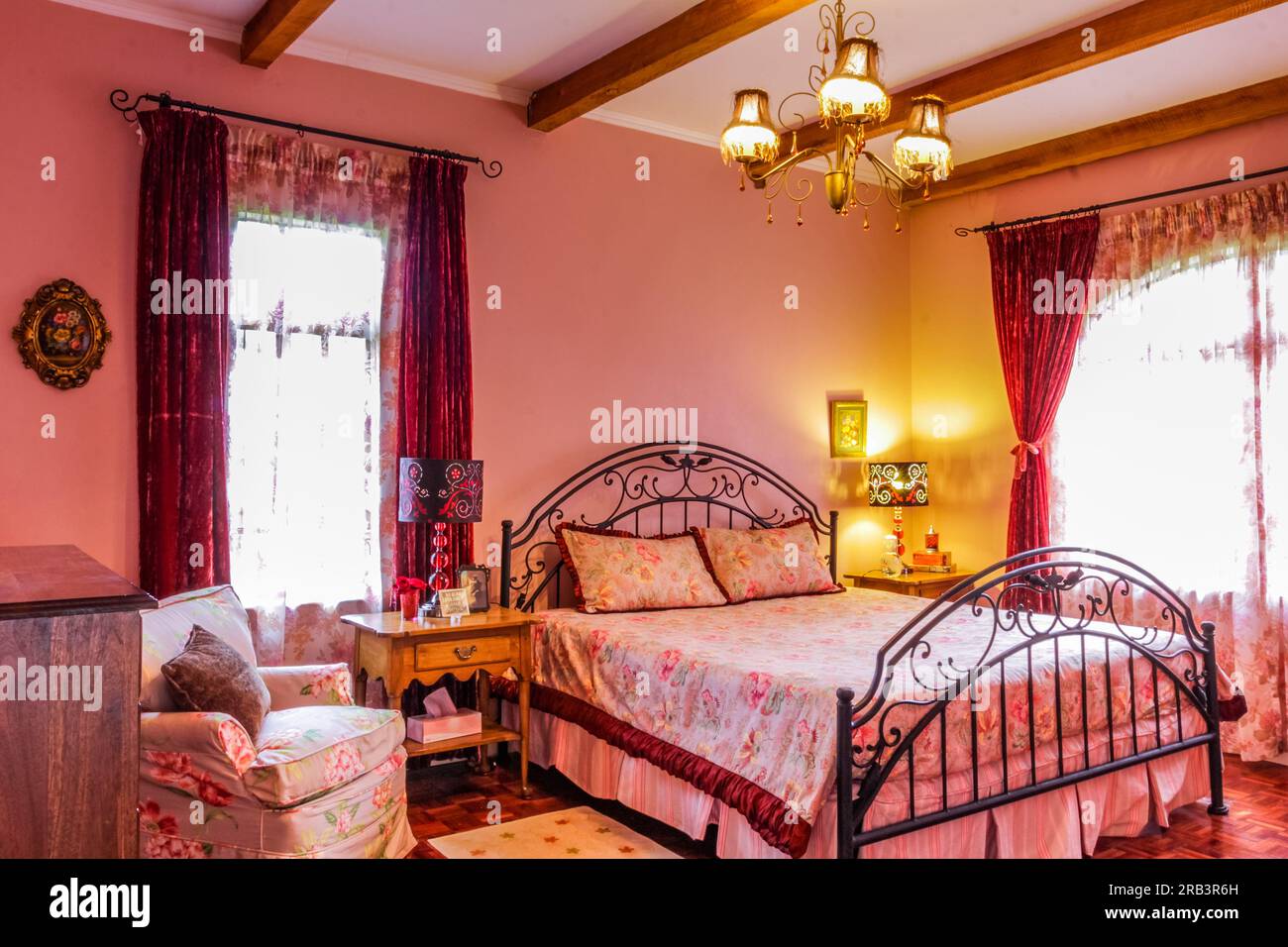 Kenyan Interiors Indoors Bedroom Bed Setup Sheets Details Architectural Stock Photo - Alamy