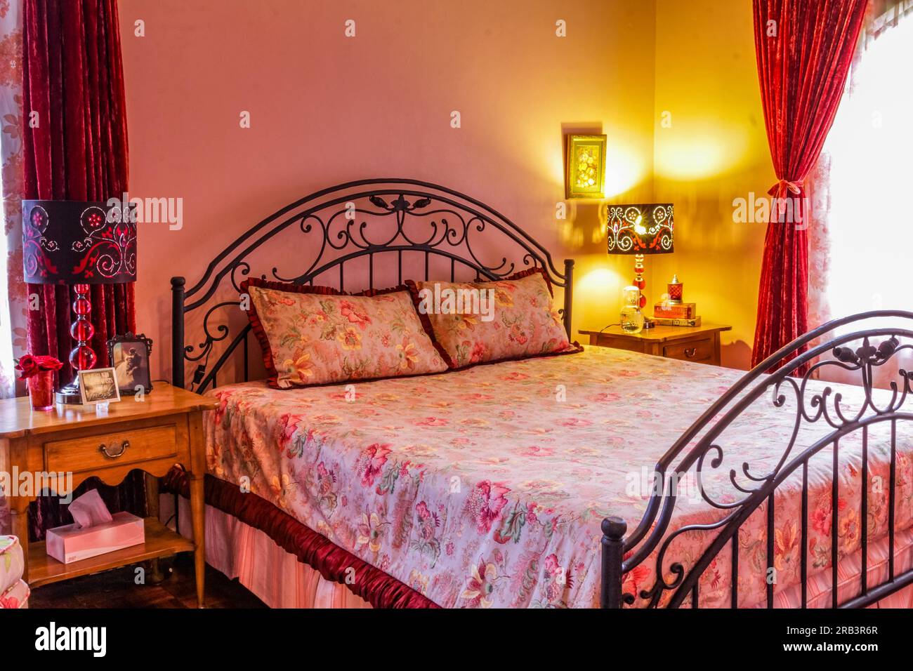 Kenyan Interiors Indoors Bedroom Bed Setup Sheets Details Architectural Stock Photo - Alamy