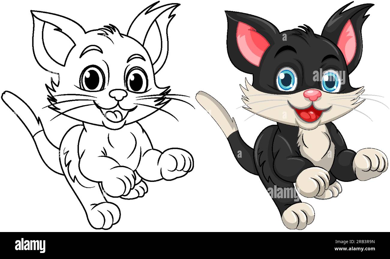 Cat doodle coloring pages hi-res stock photography and images - Alamy