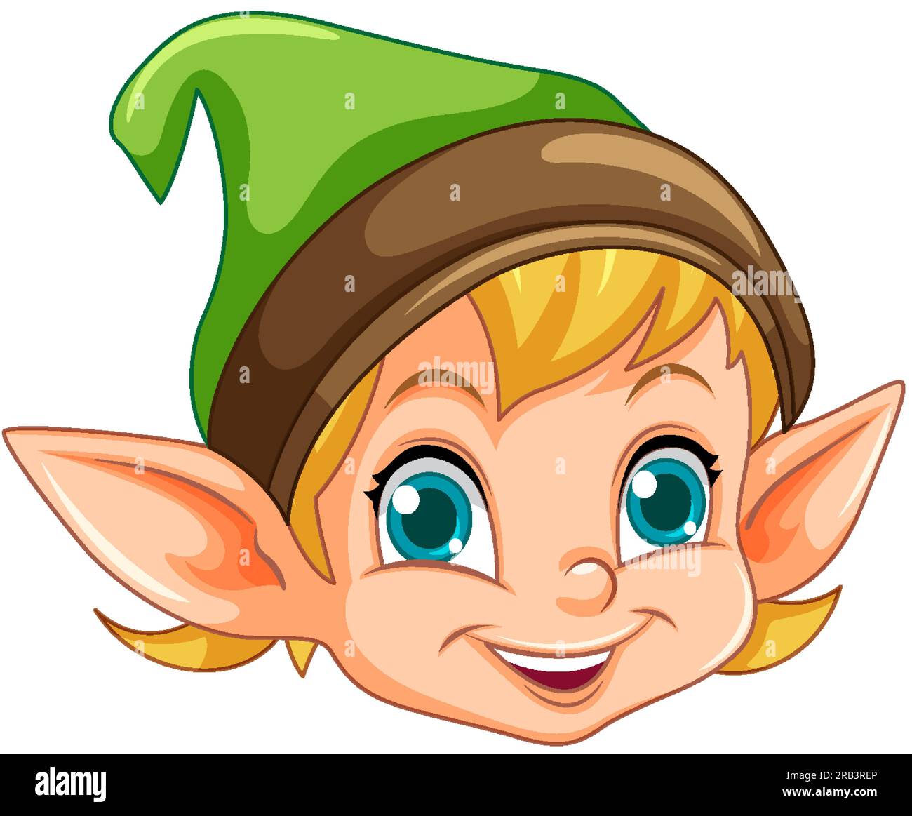 Cute Elf Head Cartoon Character illustration Stock Vector Image & Art ...