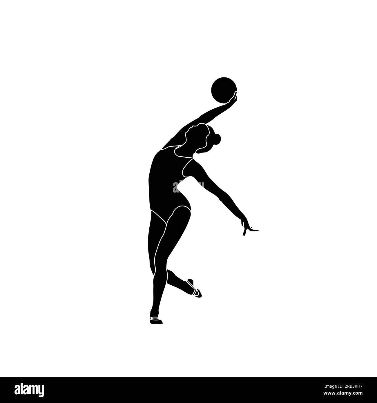 Ball Rhythmic Gymnastics flat sihouette vector. Rhythmic Gymnastics ...