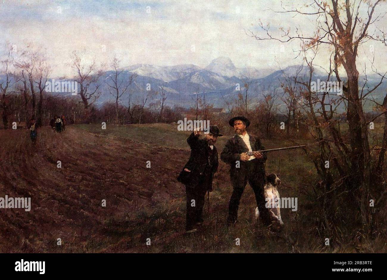 Wilhelm Leibl and Sperl on the hunt 1895 by Wilhelm Leibl Stock Photo ...