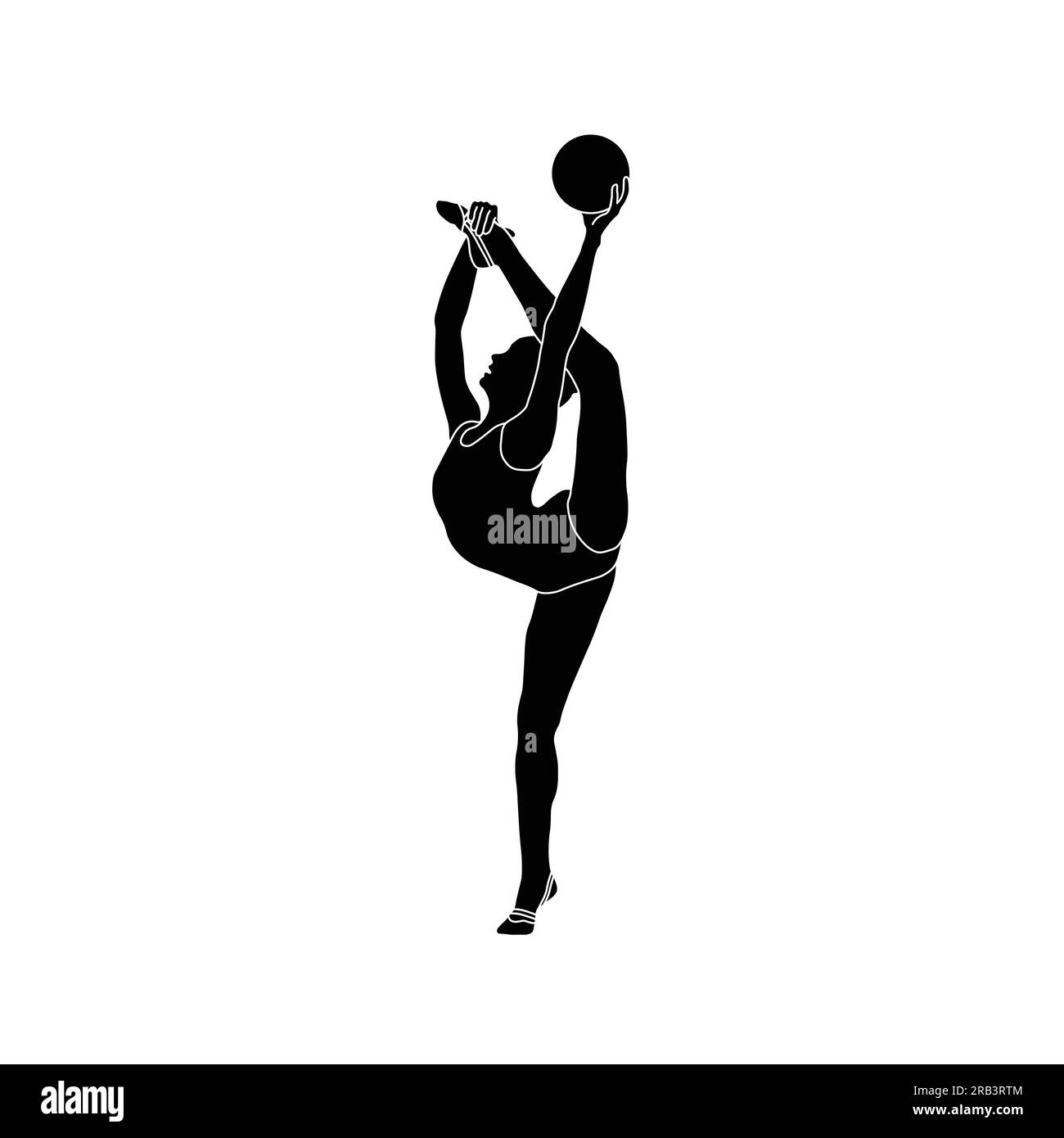 Ball Rhythmic Gymnastics flat sihouette vector. Rhythmic Gymnastics ...