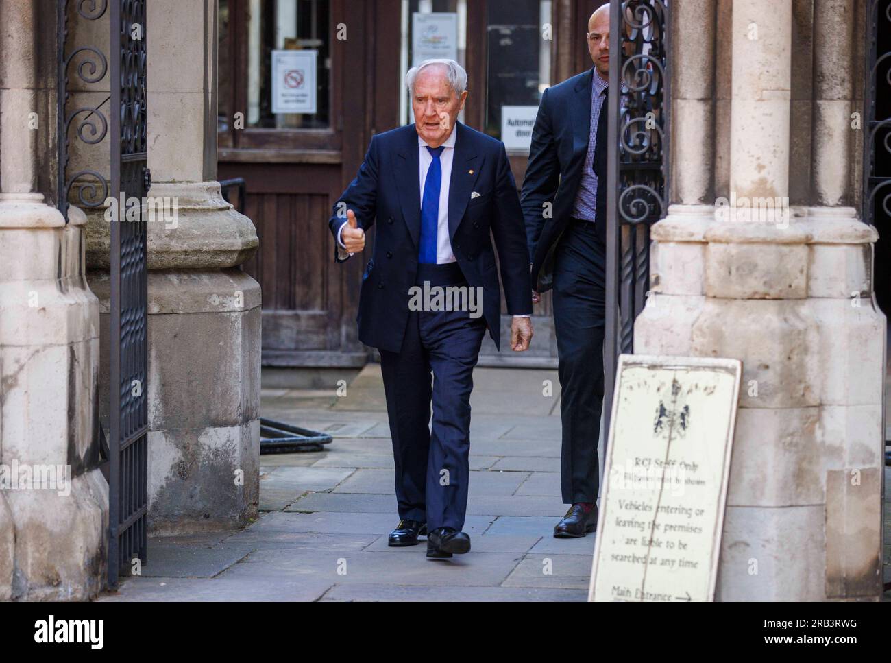 London, UK. 7th July, 2023. Sir Frederick Barclay arrives at the High ...