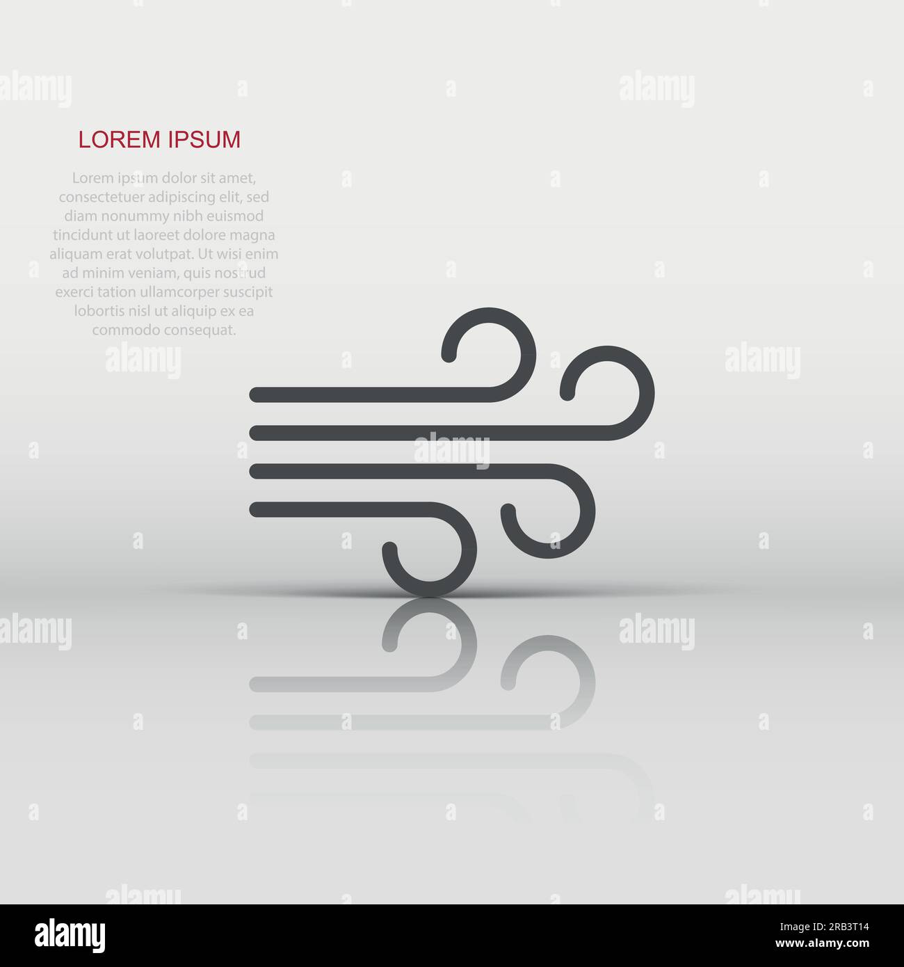 Wind icon in flat style. Air vector illustration on white isolated ...