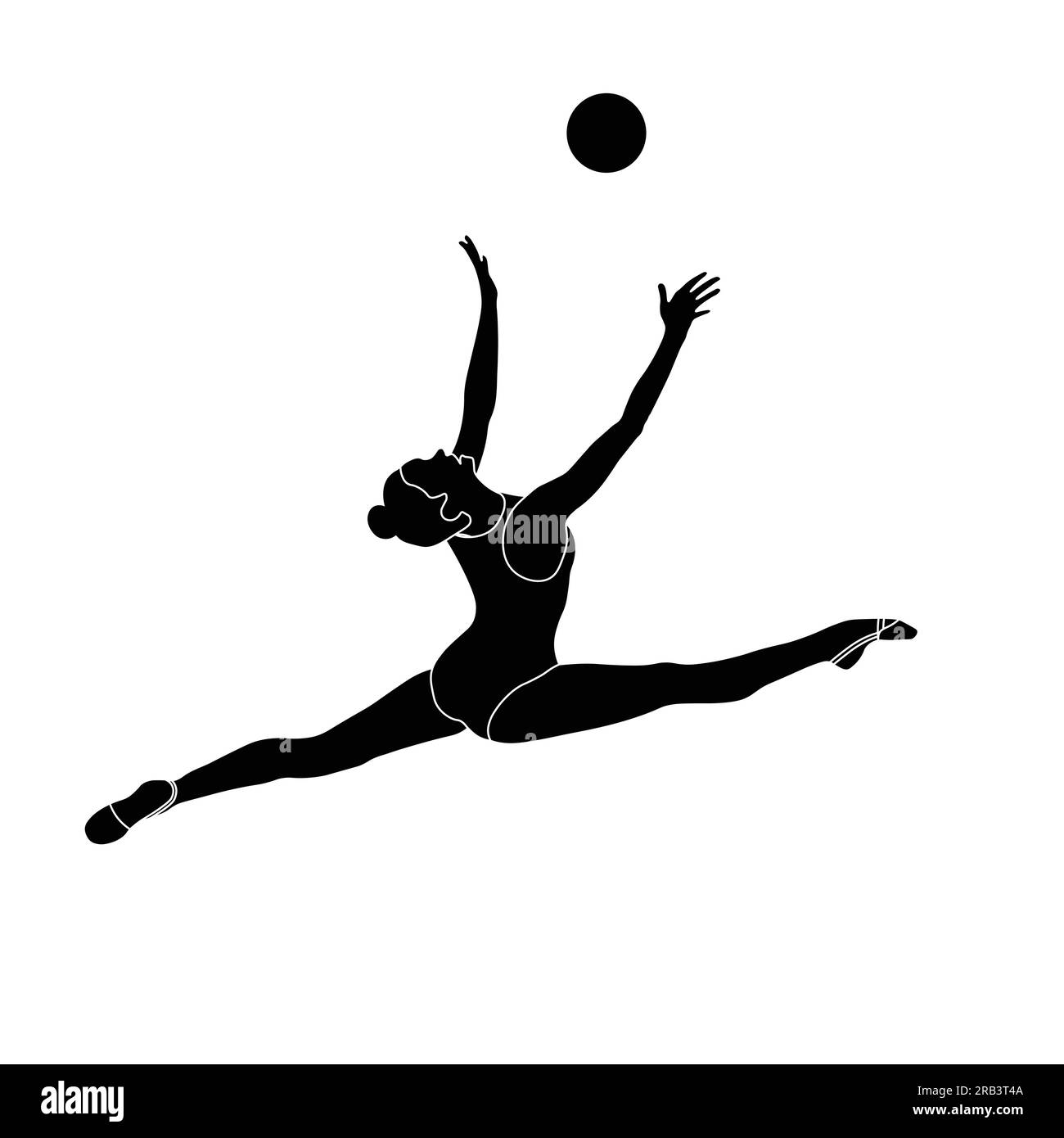 Ball Rhythmic Gymnastics flat sihouette vector. Rhythmic Gymnastics ...