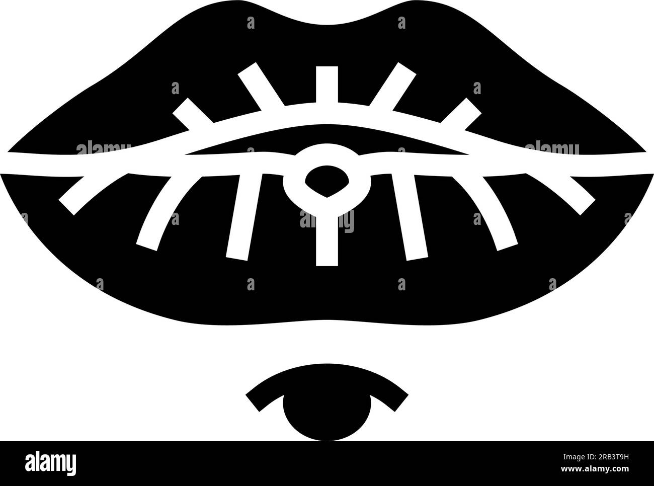 Lip piercing Stock Vector Images - Alamy