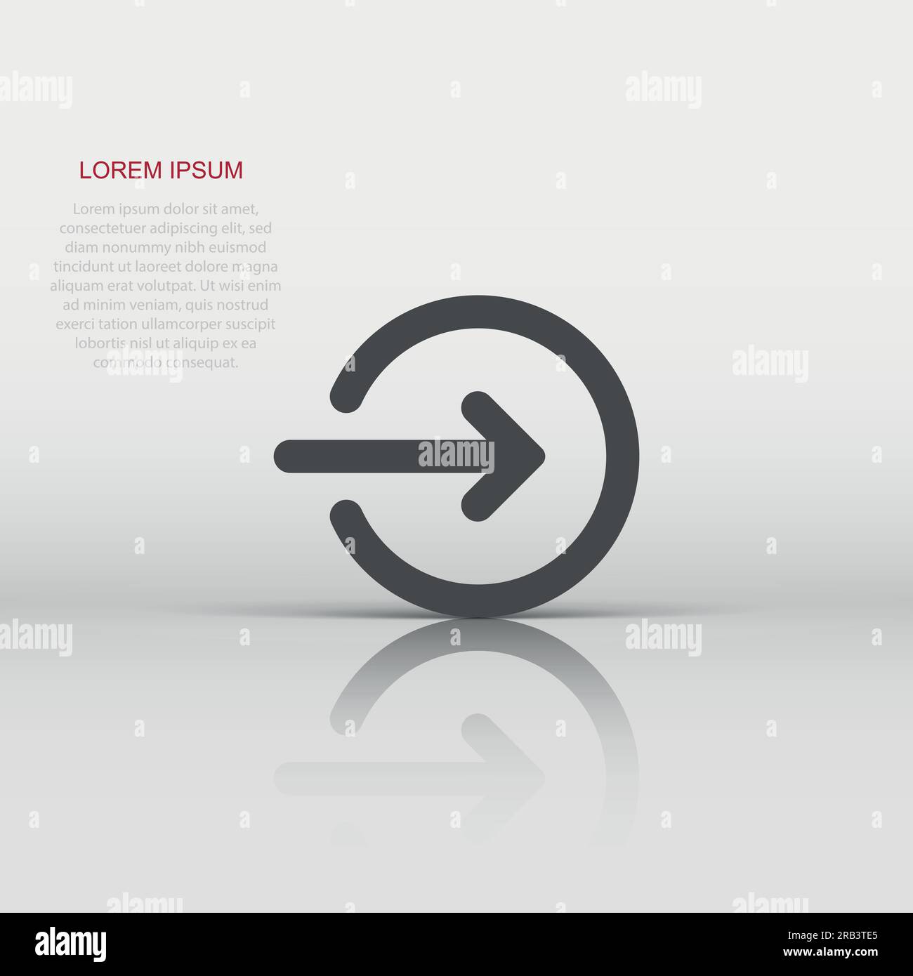 Login icon in flat style. Arrow access vector illustration on white ...