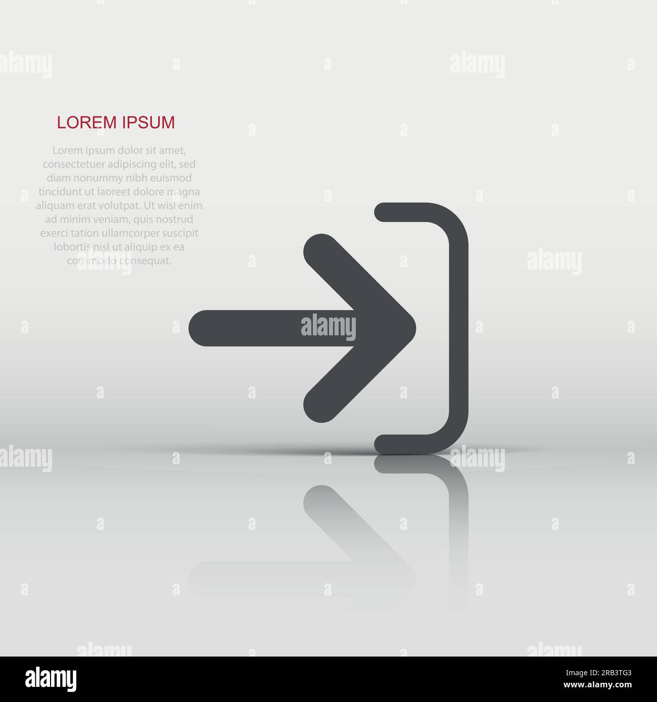 Login icon in flat style. Arrow access vector illustration on white ...