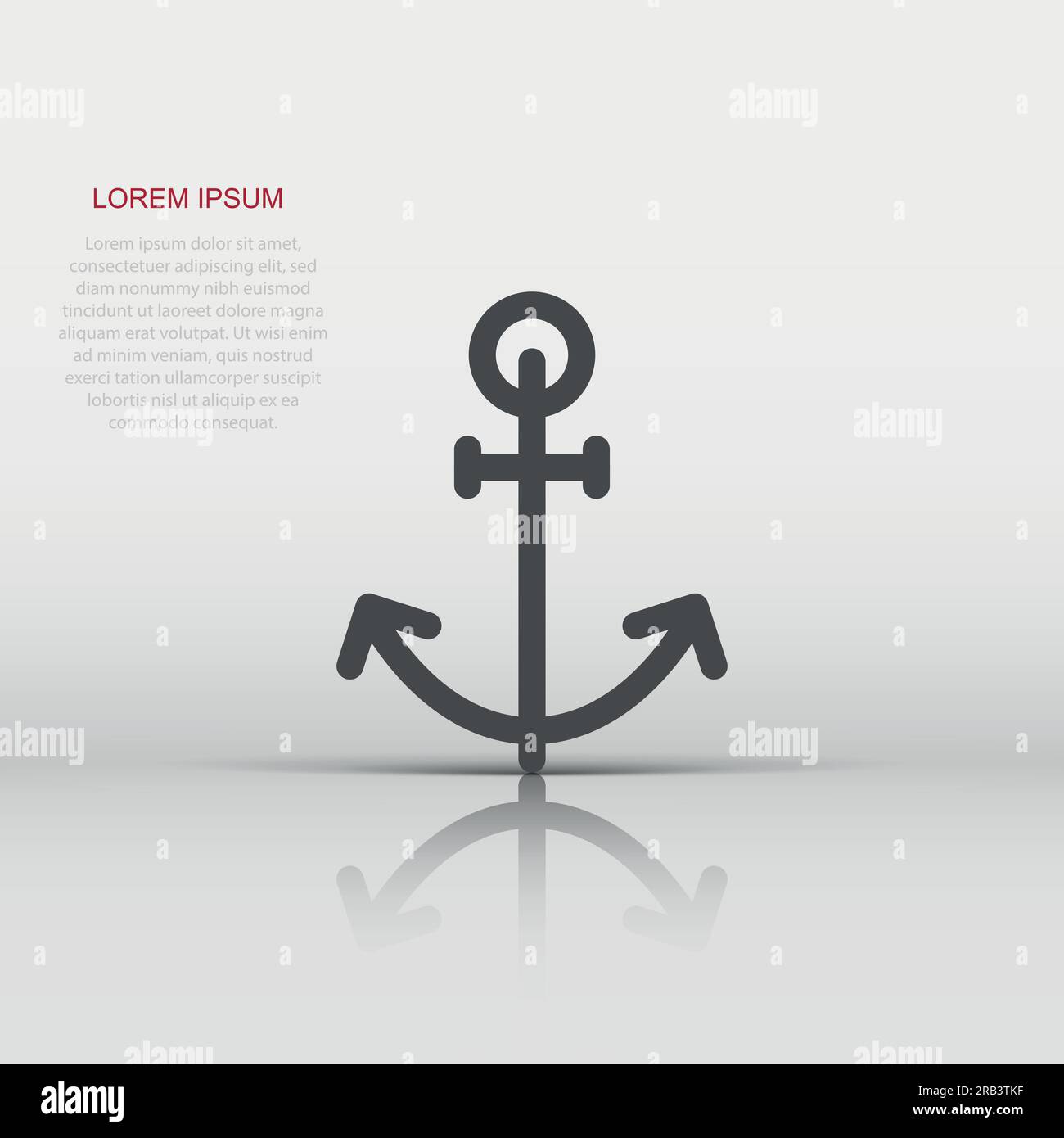 Boat anchor icon in flat style. Vessel hook vector illustration on ...