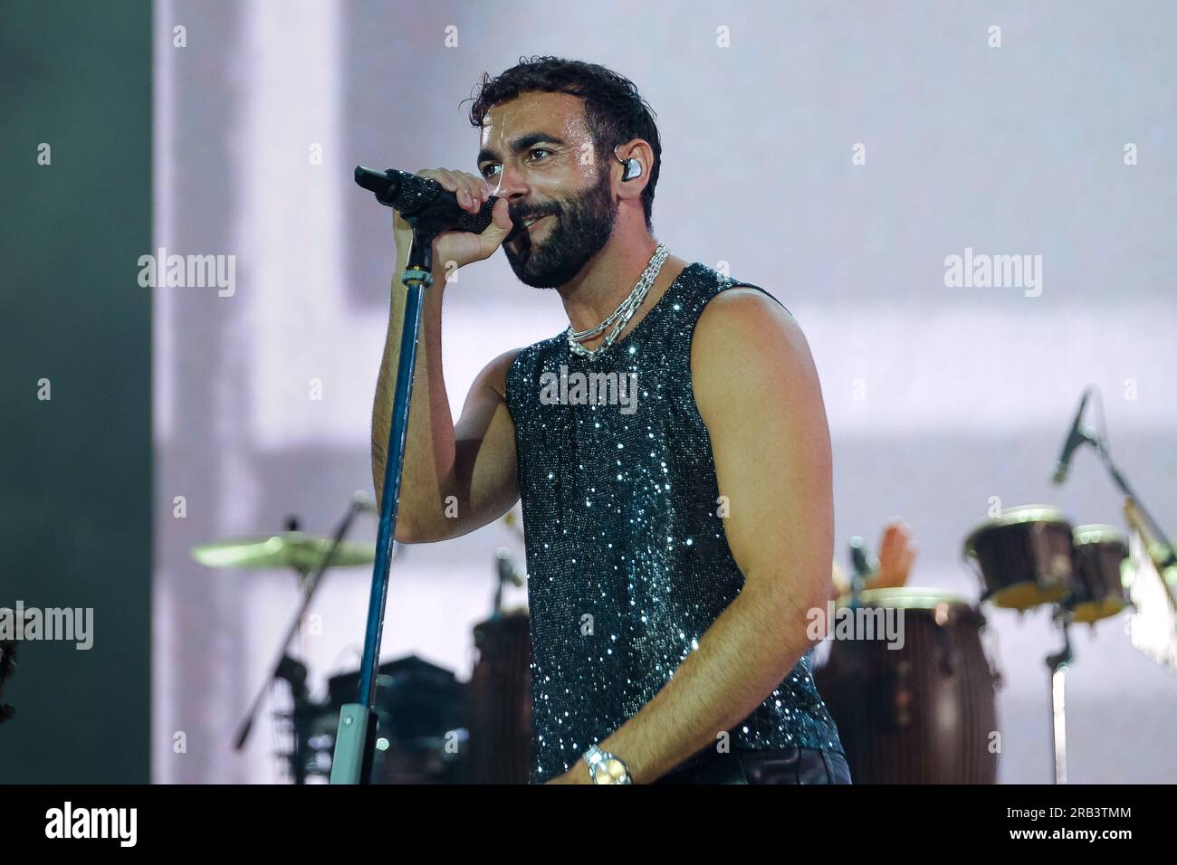 Turin, Italy. 05th July, 2023. The Italian singer Marco Mengoni ...