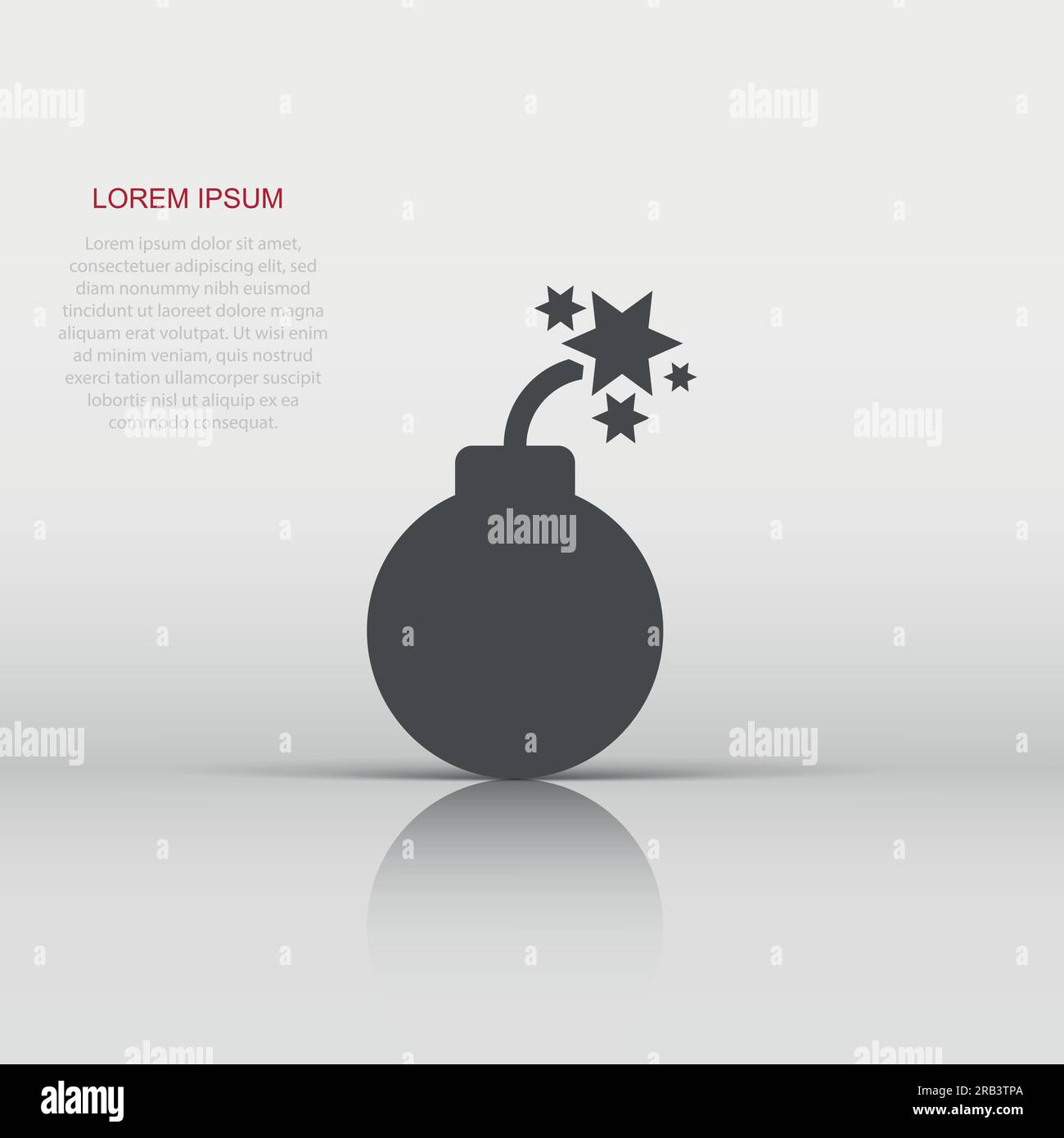 Bomb icon in flat style. Dynamite vector illustration on white isolated ...