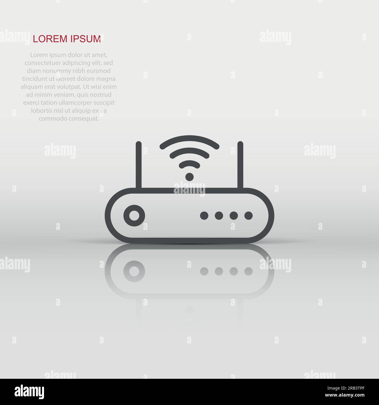 Wifi router icon in flat style. Broadband vector illustration on white ...