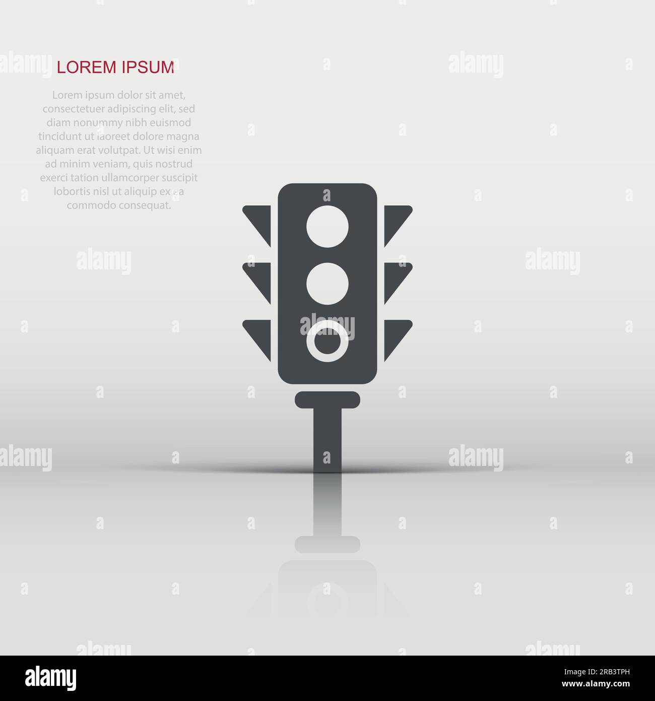 Semaphore icon in flat style. Traffic light vector illustration on ...