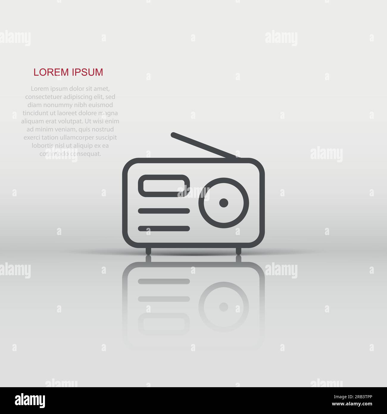 Radio icon in flat style. Fm broadcast vector illustration on white ...