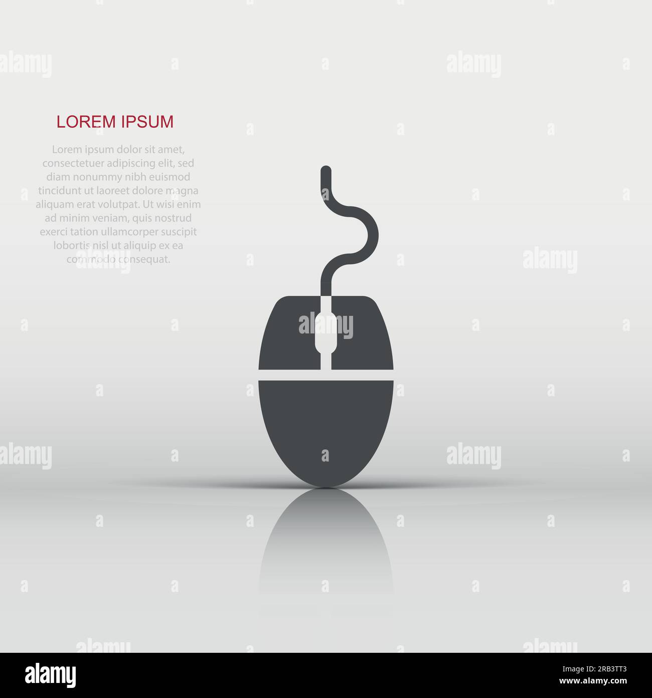 Computer mouse icon in flat style. Cursor vector illustration on white ...