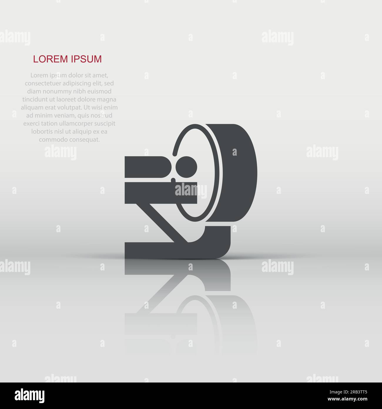 Radiology icon in flat style. Tomography vector illustration on white ...