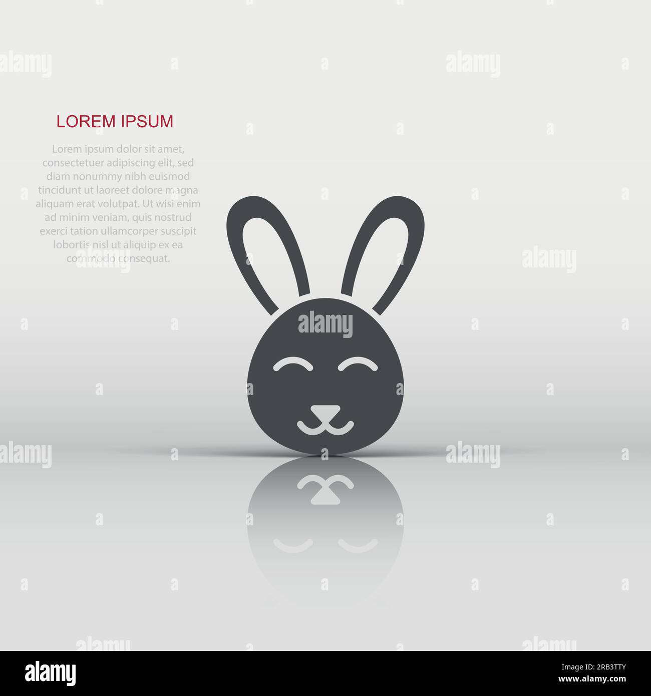 Rabbit icon in flat style. Bunny vector illustration on white isolated ...