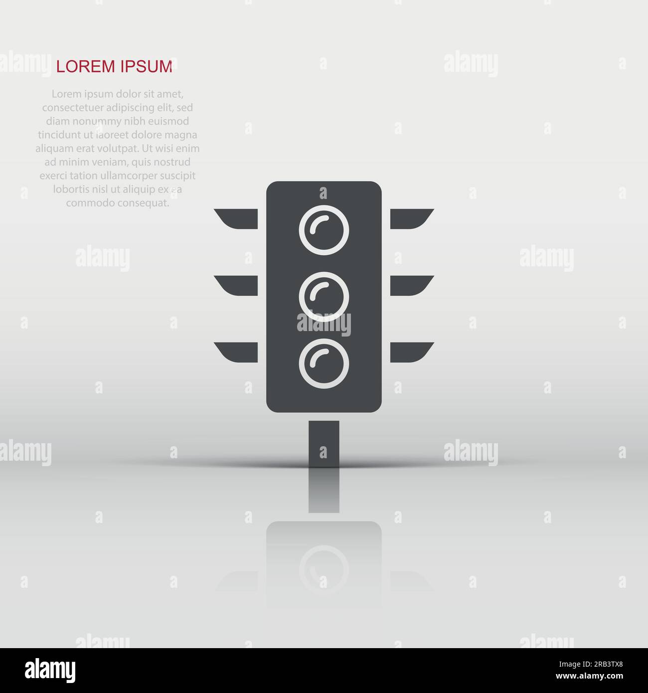 Semaphore icon in flat style. Traffic light vector illustration on ...