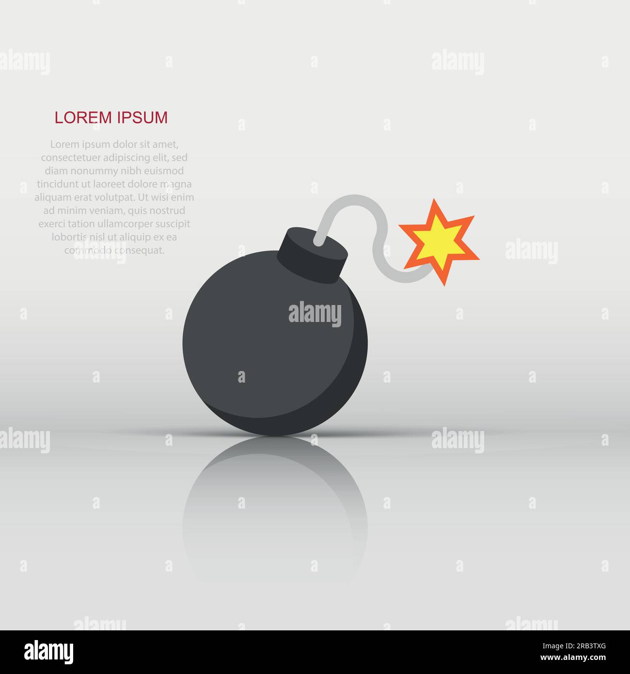 Bomb icon in flat style. Dynamite vector illustration on white isolated ...