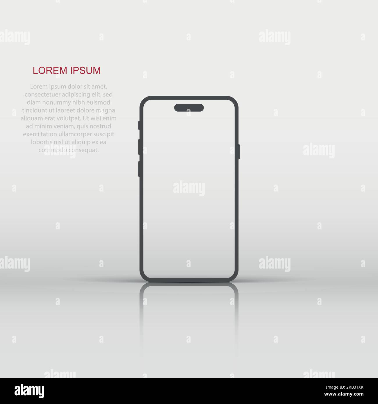 Smartphone blank screen icon in flat style. Mobile phone vector ...