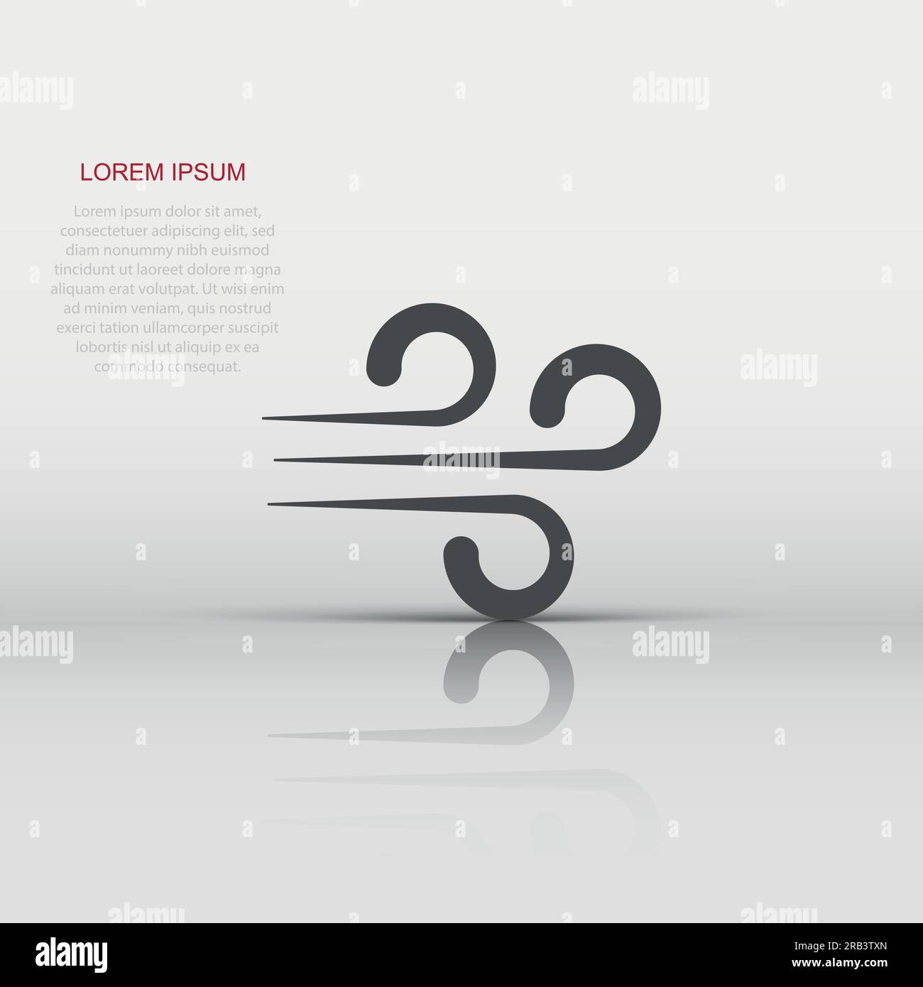 Wind icon in flat style. Air vector illustration on white isolated ...