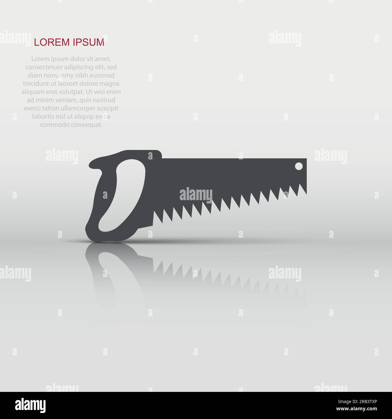 Saw blade icon in flat style. Working tools vector illustration on white isolated background ...