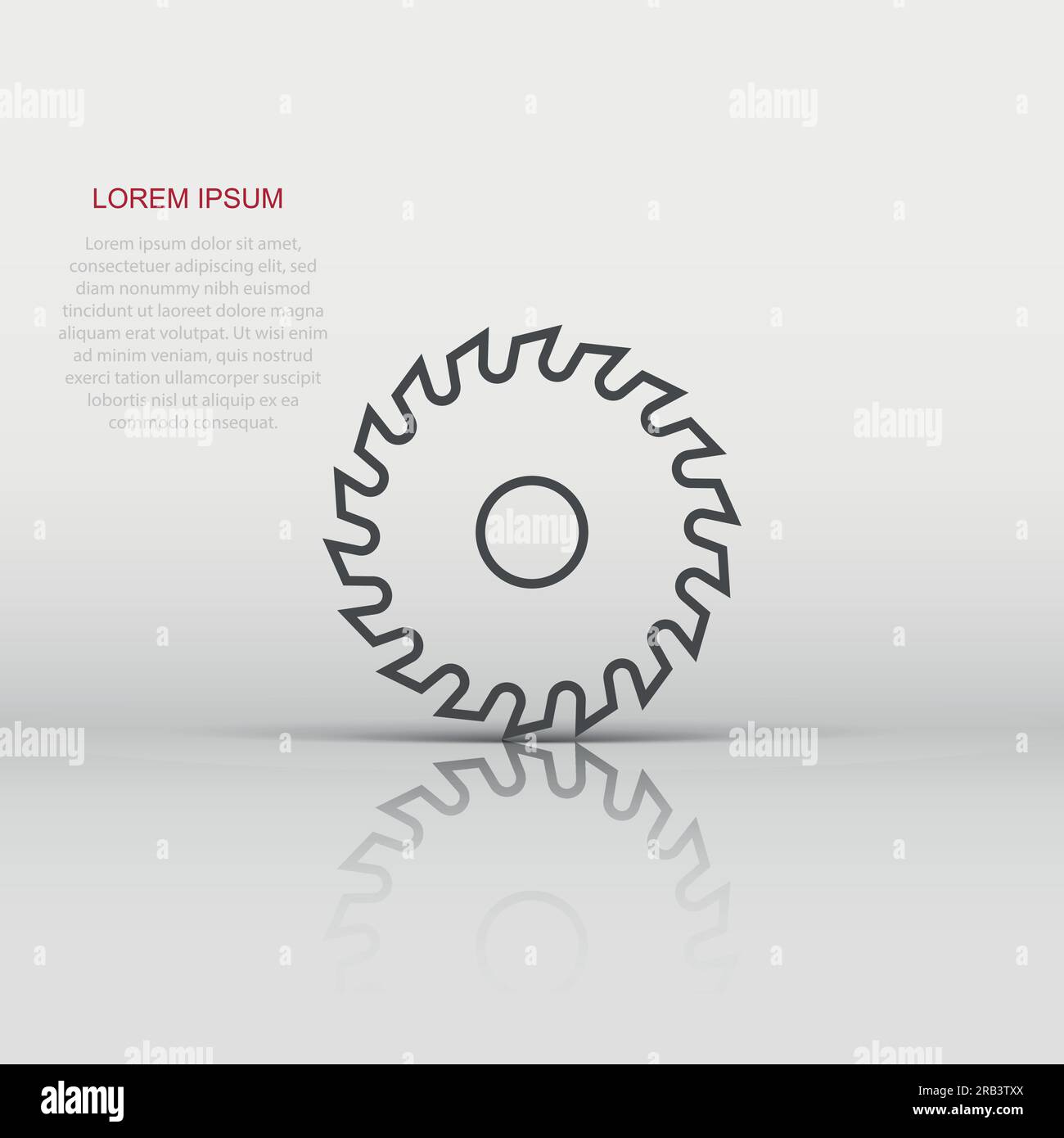 Saw blade icon in flat style. Circular machine vector illustration on white isolated background ...