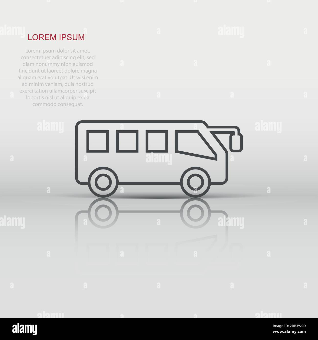Bus icon in flat style. Coach vector illustration on white isolated ...